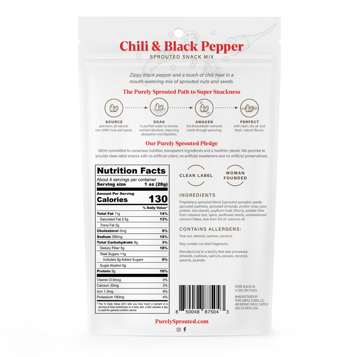 Chili & Black Pepper, Sprouted Snack Mix – AwearMarket