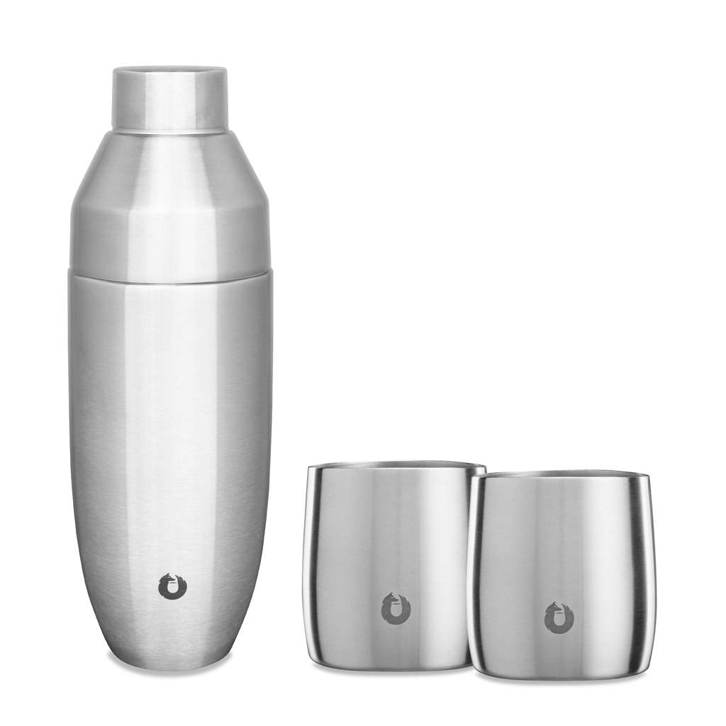 Stainless Steel Cocktail Shaker and Rocks Barware Set, Steel – AwearMarket
